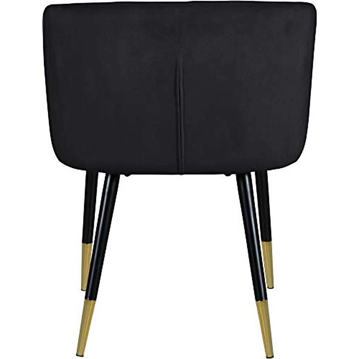 Meridian Furniture Louise Collection Modern | Contemporary Velvet Upholstered Dining Chair with Gold Tipped, Black Metal Legs, 24" W x 23.5" D x 30" H