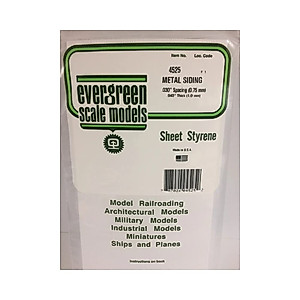 Evergreen 4525 Corrugated Sheet Game, 1 x 150 x 300 mm, Grid 0.75 mm, Pack of 1