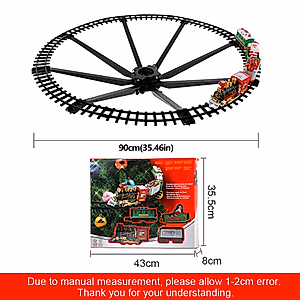 WESTN Rail Toys Electric Train, Xmas Tree Decoration, Holiday Train Electric Toy, 35.64 Inch Diameter, Electric Train Set with Sound and Light, Hanging Tree, Xmas Decoration Gift