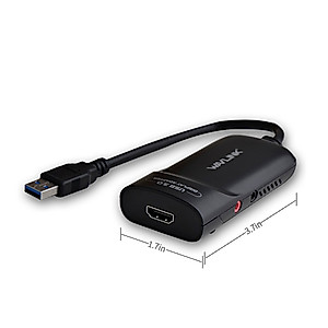 WAVLINK USB 3.0 to HDMI VGA Adapter, USB to VGA HDMI Adapter with Audio Port for Multiple Monitors, Support Windows 11,10, 8.1, 7, XP, and Mac