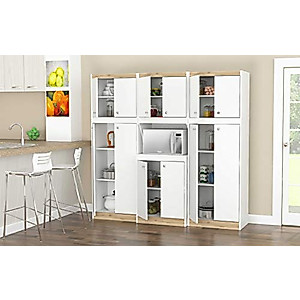 Inval Galley 3-Piece Kitchen Storage System, White and Vienes Oak