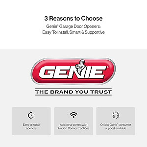 Genie SilentMax 1000 Garage Door Opener - Ultra-Quiet Belt Drive - Includes two 3-Button Pre-Programmed Remotes, Wall Console, Wireless Keypad, Safe T-Beams - Model 3042-TKH, 140V DC Motor