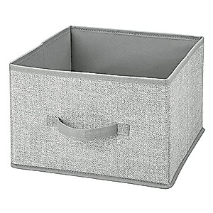 mDesign Fabric Bin for Cube Organizer - Foldable Cloth Storage Cube - Collapsible Closet Storage Organizer - Folding Storage Bin for Clothes and More - Lido Collection - 6 Pack - Gray