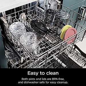 Creami Pint Containers Replacement for Ninja Creami Deluxe Pints 24oz NC501, Compatible with Ninja NC501 NC500 Series Creami Deluxe Ice Cream Makers, Ice Cream Containers with Leak Proof Lids