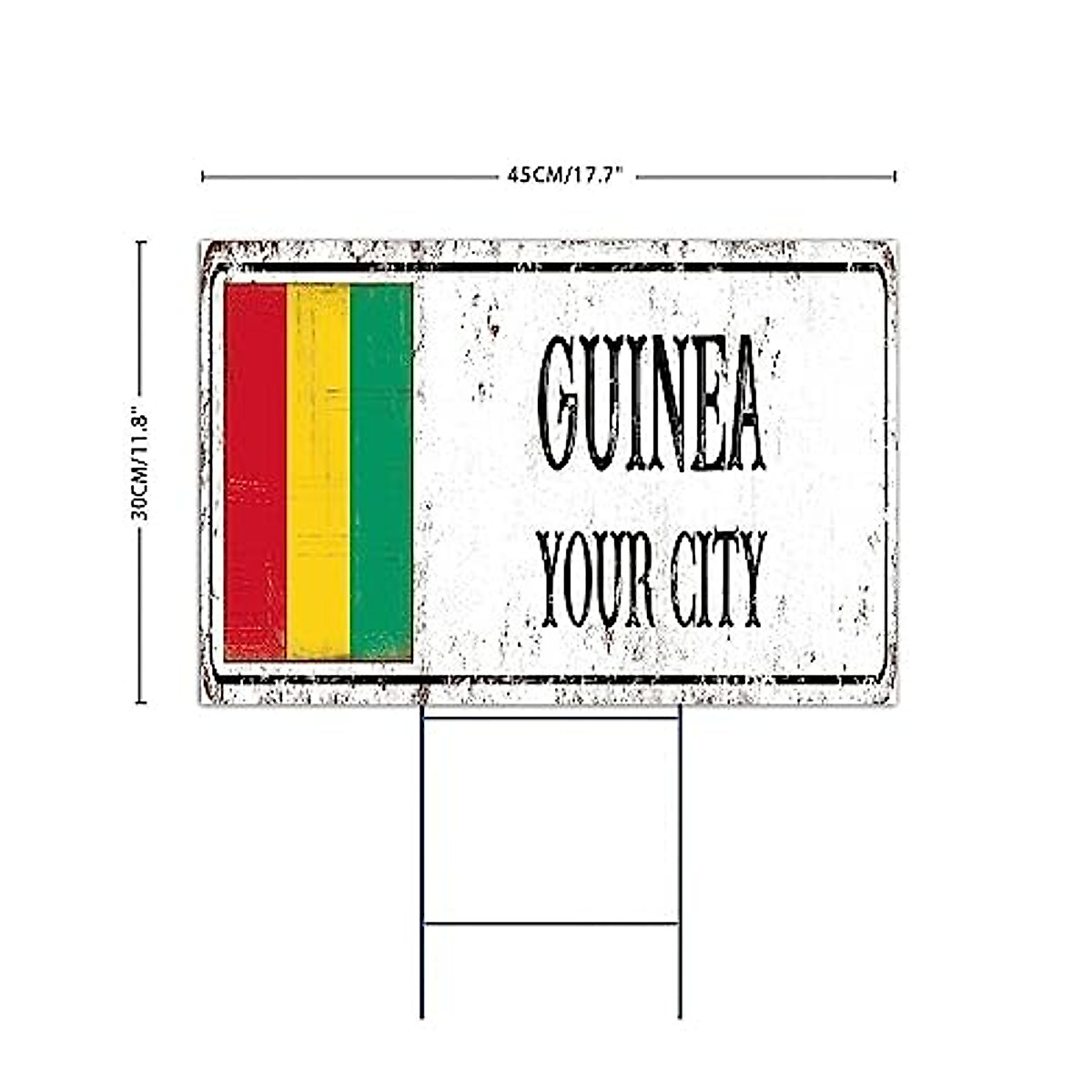 Guinea Yard Signs with Stakes 12x18 Inch International Bunting Banner Funny Yard Sign for House Rent Party Supplies Décor