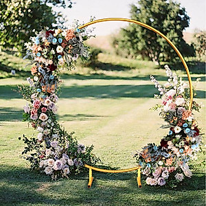 Round Backdrop Stand 6.6ft - Stable Gold Circle Balloon Arch Stand Metal Arch Backdrop Stand for Wedding Birthday Party Baby Shower Decoration