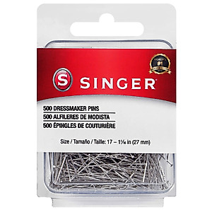 SINGER 00349 Dressmaker Pins, Size 17, 500-Count