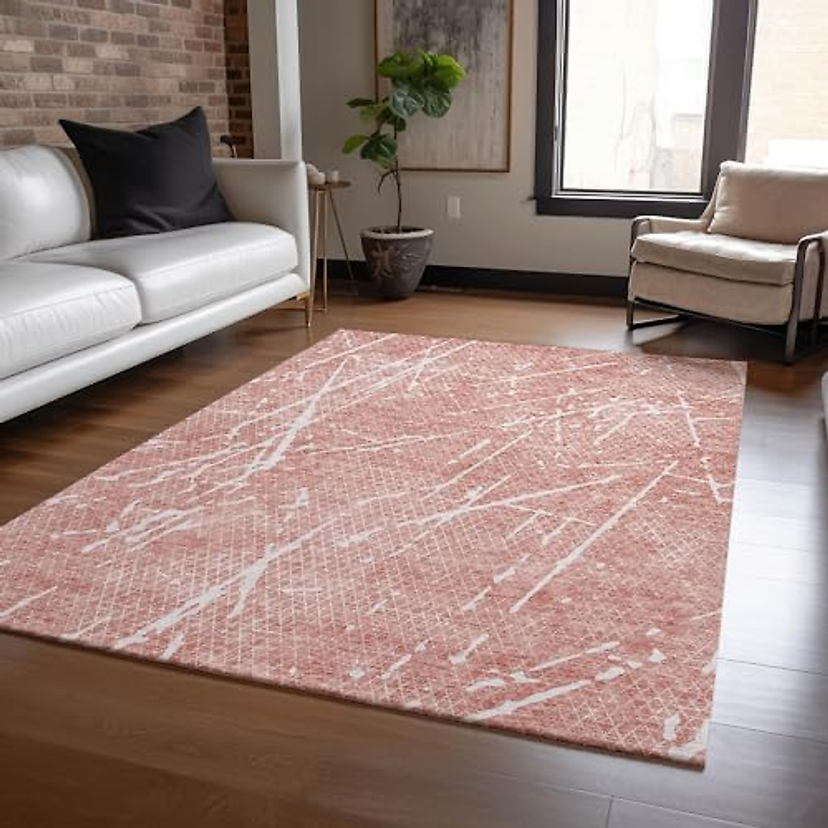 Addison Rugs Chantille ACN628 Blush 9' x 12' Indoor Outdoor Area Rug, Easy Clean, Machine Washable, Non Shedding, Bedroom, Living Room, Dining Room, Kitchen, Patio Rug