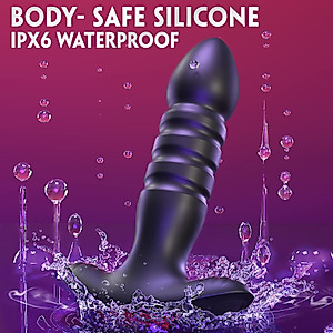 Anal Plug Vibrator with App Control Sex Toy for Men Women - Prostate Massager with 7 Thrusting & Vibrating Modes Adult Anal Vibrator Butt Stimulator Plug for Male Female