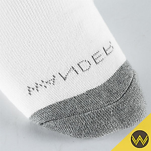 WANDER Men's Cushion Crew Socks 6-Pack Running Socks Men Cotton Athletic Sport Work Shoes White 12-15