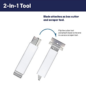 Box Cutter Utility Knifes (12 Pack) Bulk Retractable All Metal Design - Made in USA - Cardboard Opener, Single Edge Industrial Razor Blades with Scraper Attachment by Entrust Pro
