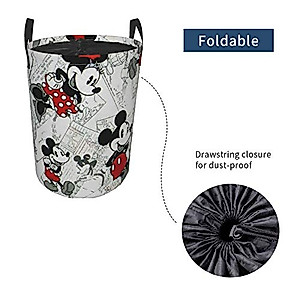 Laundry Hamper Larger Capacity Collapsible Dirty Cloth Hampers Mi-Ckey Min-Nie Mouse In Red Black Laundry Basket Freestanding Clothes Toy Storage Decorative Organizer In Living Room