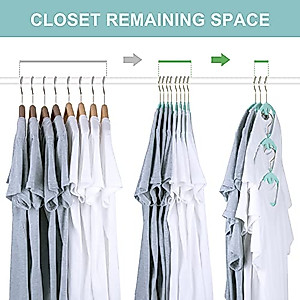 Velvet Clothes Hangers, ESEOE 50 Pack No Shoulder Bumps Suit Hangers with Swivel Hook, Ultra Thin Space Saving, Wide for Coat, Sweaters, Jackets, Shirt, Pants, Dresses (Sky Blue with Gold Hook)