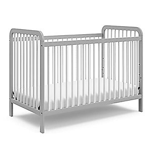 Storkcraft Pasadena 3-in-1 Convertible Crib (Pebble Gray/White) – GREENGUARD Gold Certified, Converts to Daybed and Toddler Bed, Fits Standard Full-Size Crib Mattress, Adjustable Mattress Height