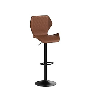 SUPERJARE Adjustable Bar Stools Set of 2, Rustic Swivel Barstools with Back, Modern Counter Height Chairs for Pub Kitchen, Brown