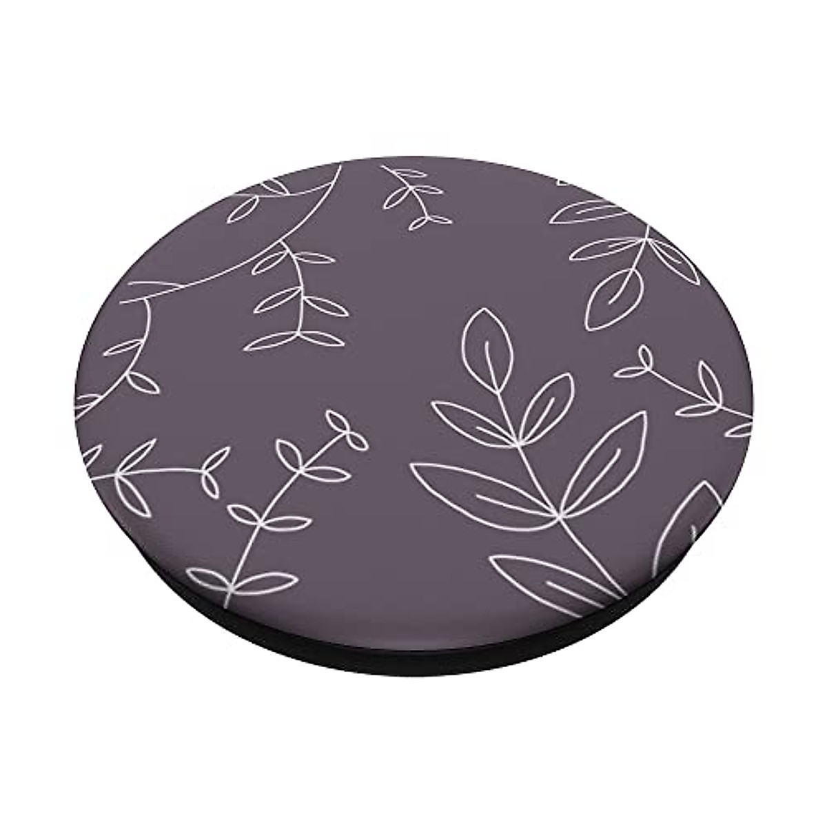 Lavender Purple / Dark Purple Hand Drawn Leaf Botanical PopSockets Standard PopGrip