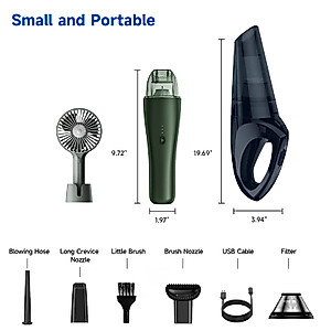 Chuboor Handheld Vacuum Cordless, Mini Vacuum with Air Buster, Portable and Rechargeable Mini Vacuum-Cordless for Home and Car (Black)