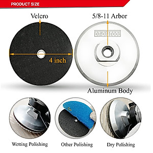 DT-DIATOOL 2pcs Aluminum Backer Pad 4 Inch Hook and Loop Backing pad 5/8-11 Arbor