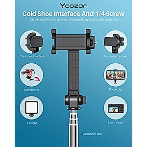 Portable Selfie Stick Tripod for iPhone - Versatile Selfie Stick Remote with Cold Shoe & 1/4" Screw, Phone Stand Tripod for iPhone 14 Plus 14 13 12 Pro Max Mini,Samsung Galaxy S22 Note 20, Pixel 6XL