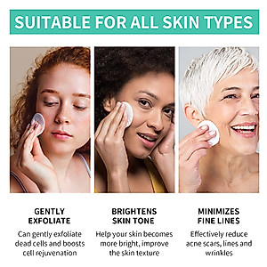 35% Glycolic Acid Pads for Face & Body, Exfoliating Facial Peel, AHA Resurfacing Pads with Vitamins B5, C & E, Green Tea, Glycolic Acid Peel Pads for Dark Spots Acne Fine Lines & Wrinkles 50 Pads