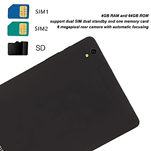 Vikye 8 Inch Tablet, 1920x1200 Resolution Dual SIM 4GB RAM 64GB ROM 4G LTE Dual SIM 3 Card Slots Calling Tablet for Game Study (EU Plug Maximum 30W)