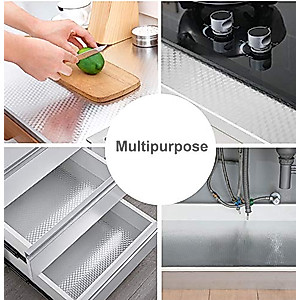 Kitchen Backsplash Wallpaper Stickers Peel and Stick Aluminum Foil Contact Paper