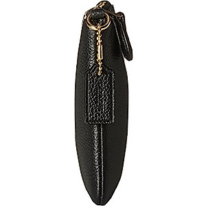 COACH Polished Pebble Small Wristlet Li/Black One Size