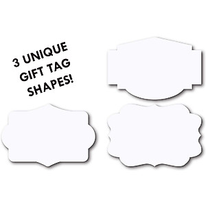 White Matte Holiday Gift Tag 2" x 3" Present Stickers / 100 Christmas Gift Tags