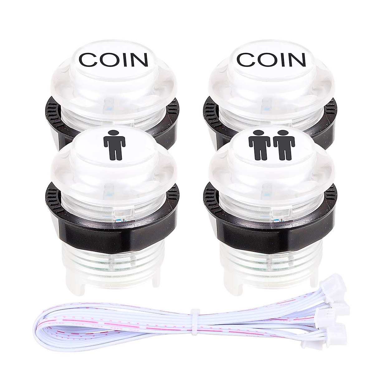 Avisiri Arcade Buttons 2 Player LED Arcade Joystick Kit for Arcade PC Game Controllers Mame Raspberry Pi Retro Controller Mixed Colors Kit
