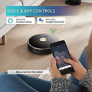 UONI V980Plus Robot Vacuum Cleaner and Mop Combo with LIDAR Mapping Technology - 2700Pa Strong Suction Slim Design Self-Charging 5200mAh Robotic Vacuums Ideal for Pet Hair Hard Floor Carpets