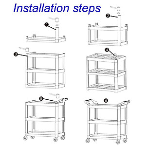 INDYAH Movable Trolleys, Kitchen Storage Hand Trucks, 3 Tier Hotel Catecart,Dining Cart,Fast Restaurant Dish Cart