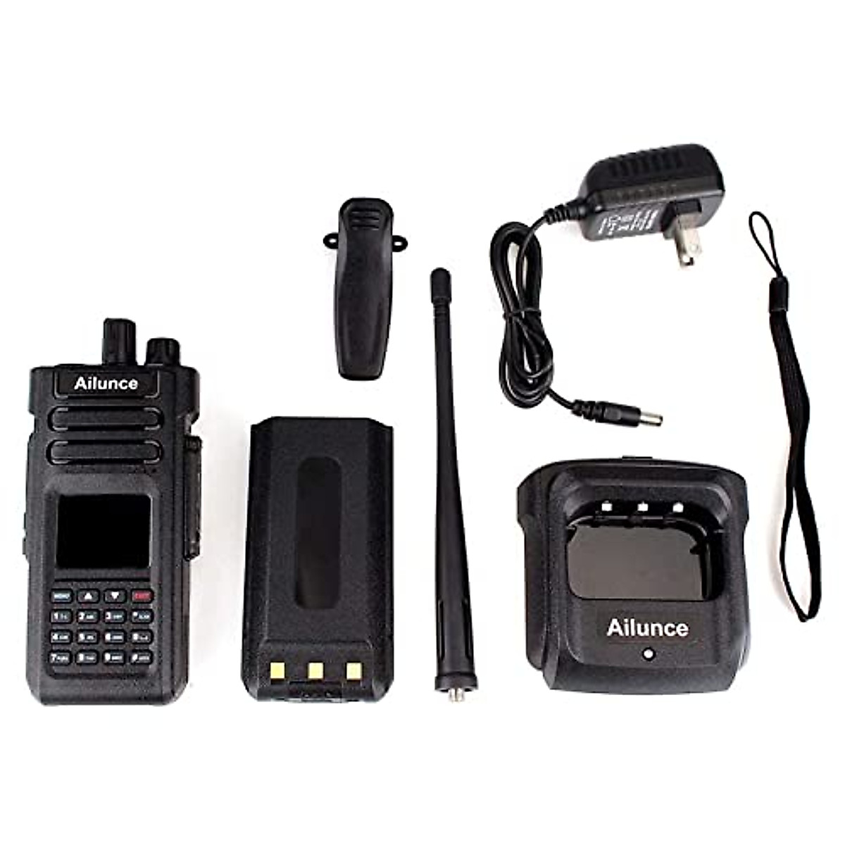 Ailunce HD1 Ham Radio, DMR Handheld Two Way Radio, Dual Band Portable Radio, Digital Radio with GPS, FM Radio 3200mAh Rechargeable SMS, Long Range Walkie Talkie for Hunting Hiking (Black 1 Pack)