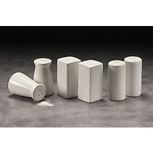 American Metalcraft Square Ceramic Salt & Pepper Shakers (Set of 2)