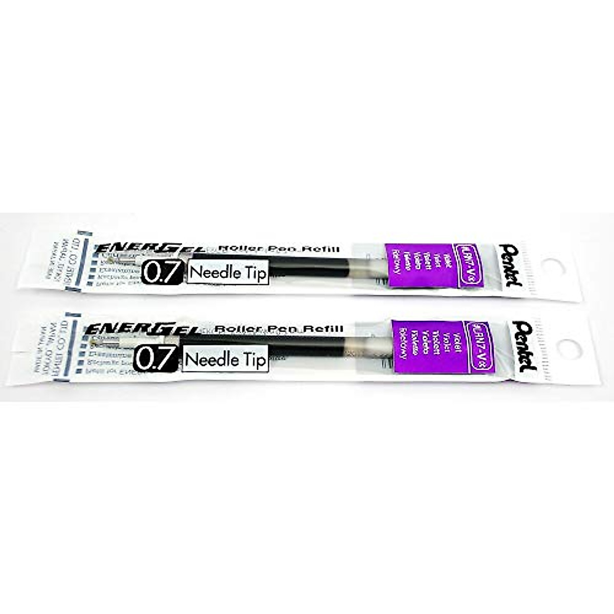 2 Pk Pentel LRN7-V EnerGel Refills, 0.7 mm Medium Needle Tip, Violet