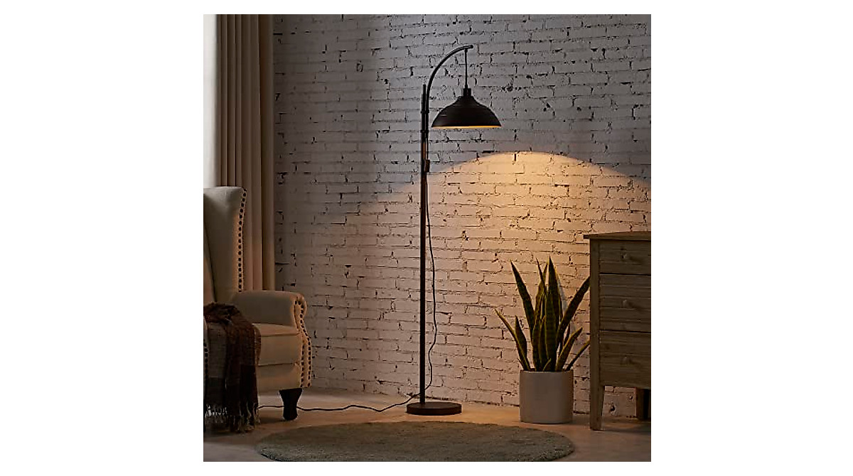 WOXXX Industrial Rustic Floor Lamp | Aged Bronze Finish