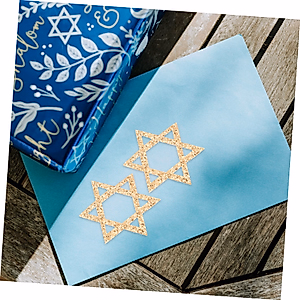 MERRYHAPY 50Pcs Jewish Star Confetti Hanukkah Decorations Non-woven Table Scatter for Hanukkah Party