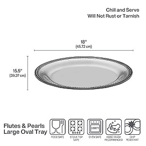 Wilton Armetale Flutes and Pearls Medium Round Serving Tray, 13.5-Inch