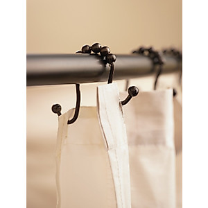 Moldiy Bathroom Shower Curtain Hooks Novelty Shower Double Glide Shower Rings, Set of 12