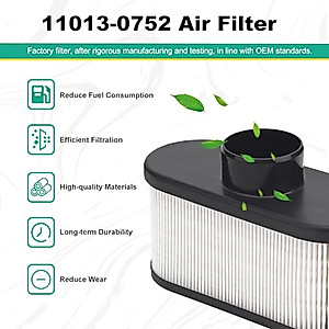 FHSJXR 11013-0752 11013-7047 Air Filter Cleaner for Kawasaki FR691V FR651V FR730V FS481V FS541V FS600V FS651V FS691V FS730V 4-Cycle Engine Replace 11013-0726 11013-7049 with Pre Filter 11013-7046