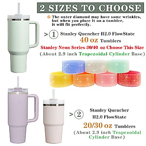 WORBSS Diamond Glitter Silicone Boot for Stanley Cup 40oz Tumbler & Simple Modern 30-40oz Trek Tumbler Accessories for 2.8-2.9 inch Trapezoidal Cylinder Base Water Bottles Bottom Anti-Slip Sleeve