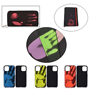 XHT Thermochromic Color Change Faux Leather, 12 x 53 Inch Heat Sensative Leather Fabric for DIY Phone Case Handbags Belt Wallets, Black to Fluorescent Green