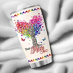 Insulated For Cups Mothers Funny Day Mother Handle Tumblers Women Coffee Mama, Dear Mom Letter, Mom Gifts, Tumbler 20 Oz With Lid And Straw