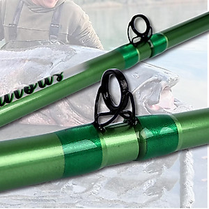 Fiblink Catfish Fishing Rod 1 Piece/2 Piece Catfishing Fishing Pole Portable Travel Heavy Cat Catfish Casting Rod (6'/6'6"/7'/8'/9') (9' - 2Pcs - Green)