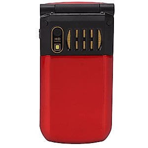 lonuo Cell Phone for Seniors, 100 to 240V 26x18 Dual Magnetic Speakers Wide Screen Unlocked Flip Phone 3D Keys for Daily Use (Red)