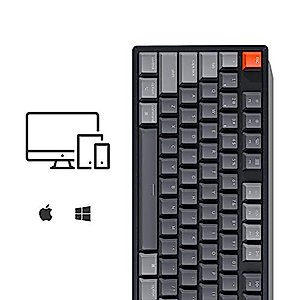 Keychron K8 Wireless Bluetooth/USB Wired Mechanical Keyboard, Hot-swappable Tenkeyless 87 Keys RGB LED Backlit Gateron Blue Switch N-Key Rollover, Aluminum Frame for Mac and Windows