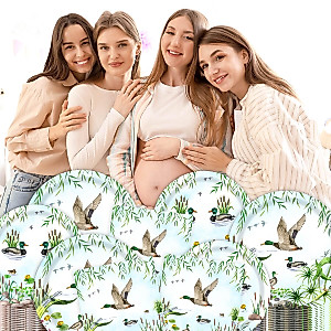 96 Pcs Mallard Duck Party Plates and Napkins Party Supplies One Lucky Duck Tableware Set Duck Hunting Birthday Party Decorations Favors for Duck Hunter Baby Shower Serves 24