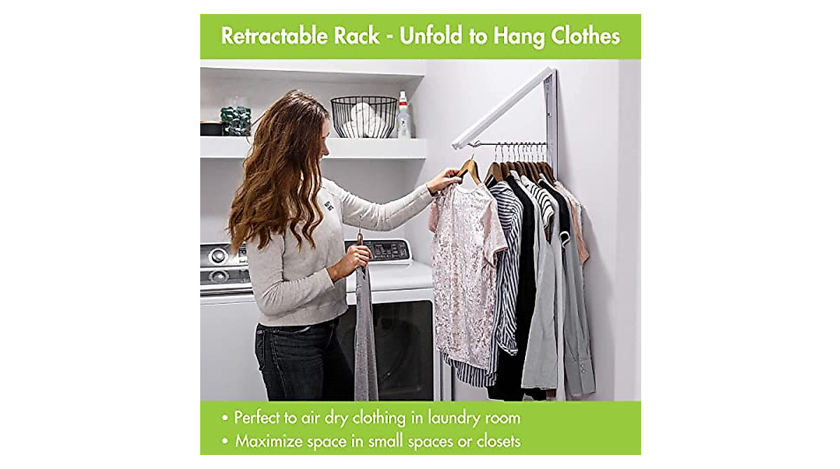 InstaHanger Foldable Clothes Drying Rack for Space Saving Laundry Storage