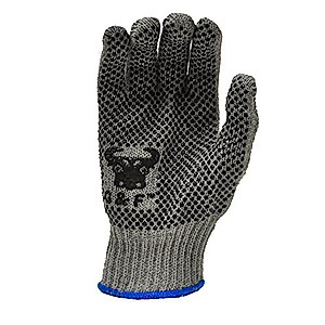 G & F Products unisex adult Pvc Dot work gloves, Grey, Large 12 Pairs US