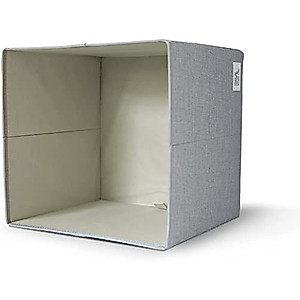 Gav & Griff E. Bear Co. Foxee™ 13-inch Foldable Cube Storage Bin/Box/Organizer/Container/Cubby for Kids & Toddlers (Fox Design) – Grey