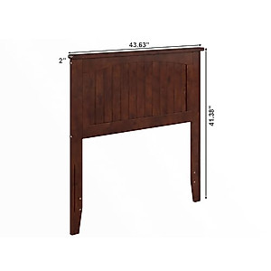 AFI Nantucket Twin Solid Wood Panel Headboard in Walnut